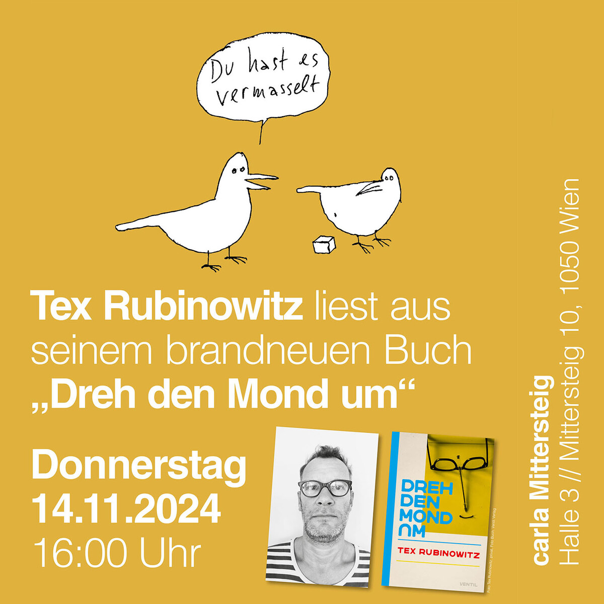 Tex Rubinowitz liest im carla Mittersteig: Carla Wien